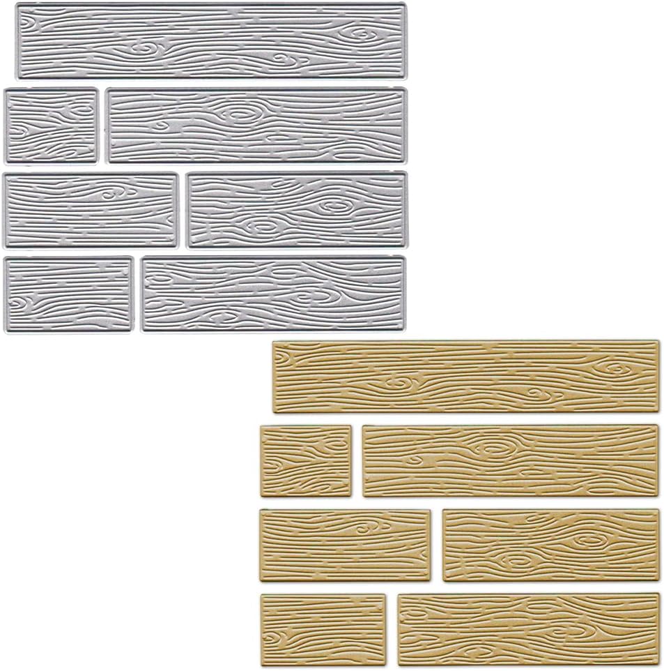 Amazon.com: Hying Wood Grain Dies for Card Making, Rectangle Woodgrain ...