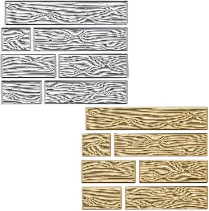 Amazon.com: Hying Wood Grain Dies for Card Making, Rectangle Woodgrain ...