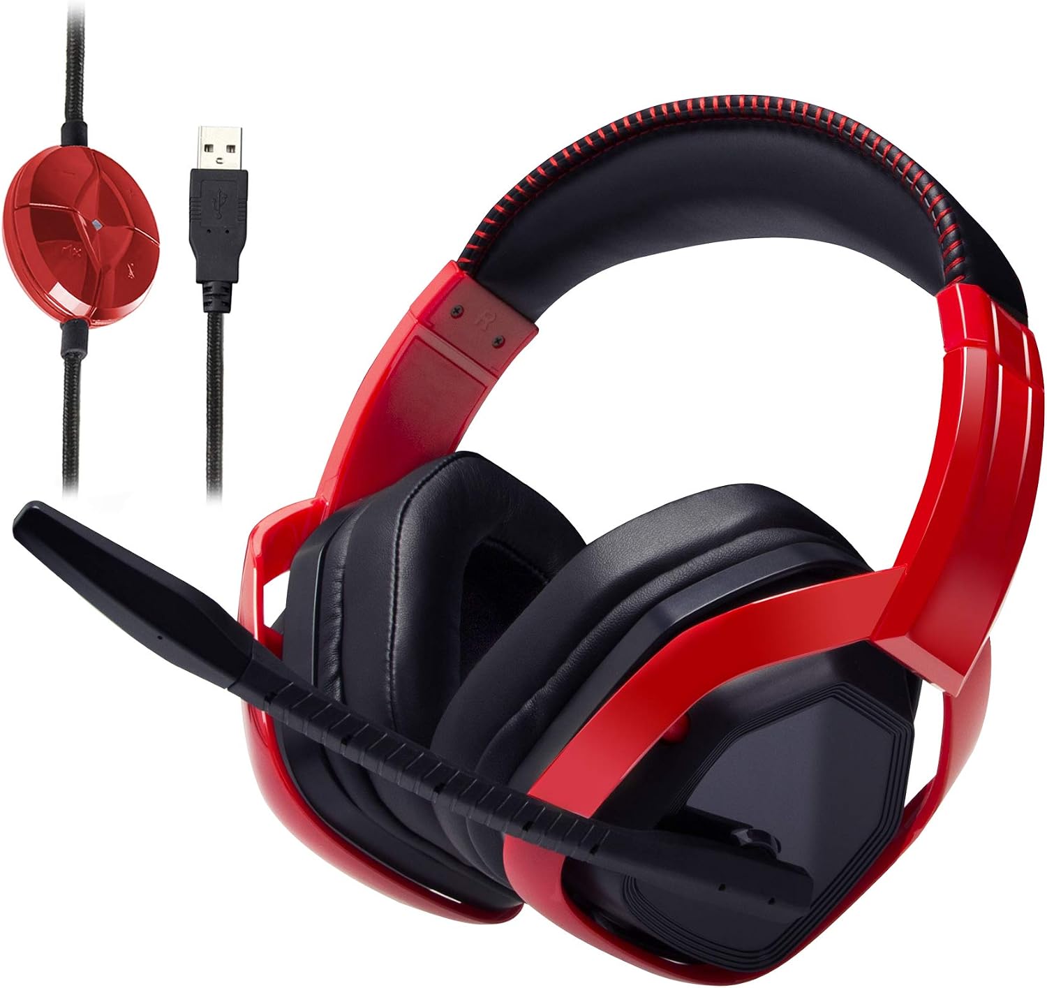 Amazon Basics Pro Gaming Headset with Microphone for PC, Red : Amazon ...