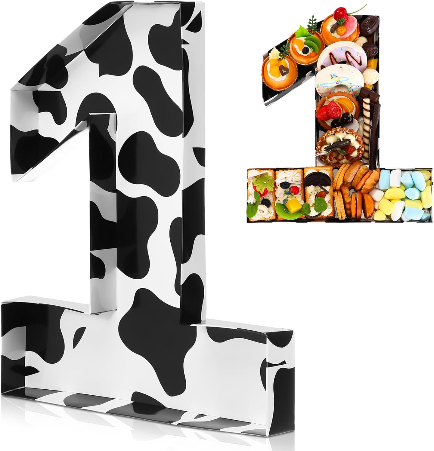 Amazon.com: Mifoci 13.7" Cow Print Cardboard Number 1 Fillable Candy ...