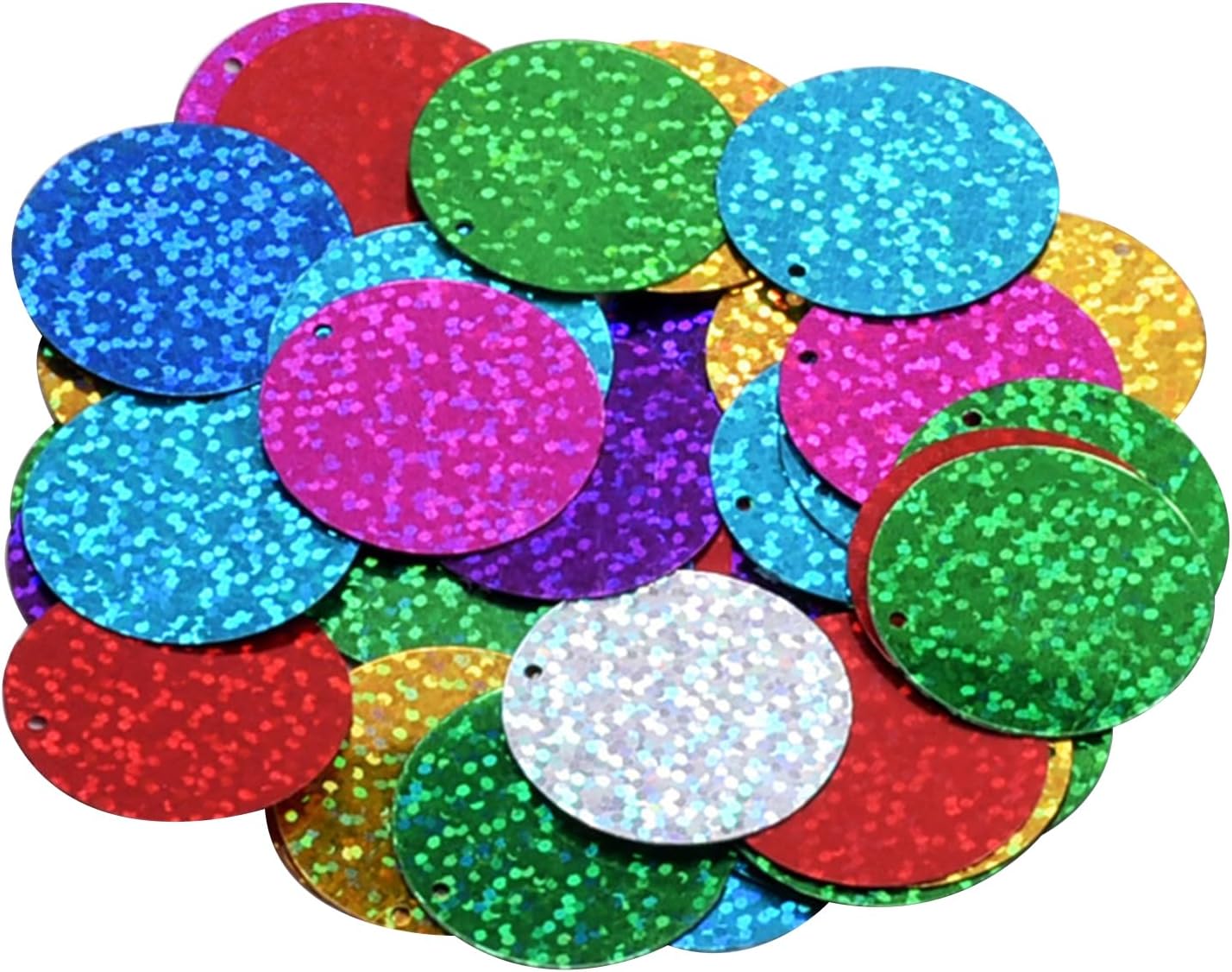 50g Shiny Round Confetti 30mm Bulk Loose Sequins Round PVC Sequins with ...