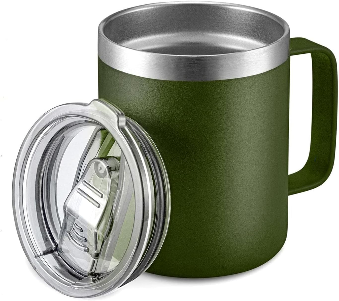 SCJHMY Edelstahl Tasse 350ml Thermobecher mit Henkel | Kaffeetasse ...