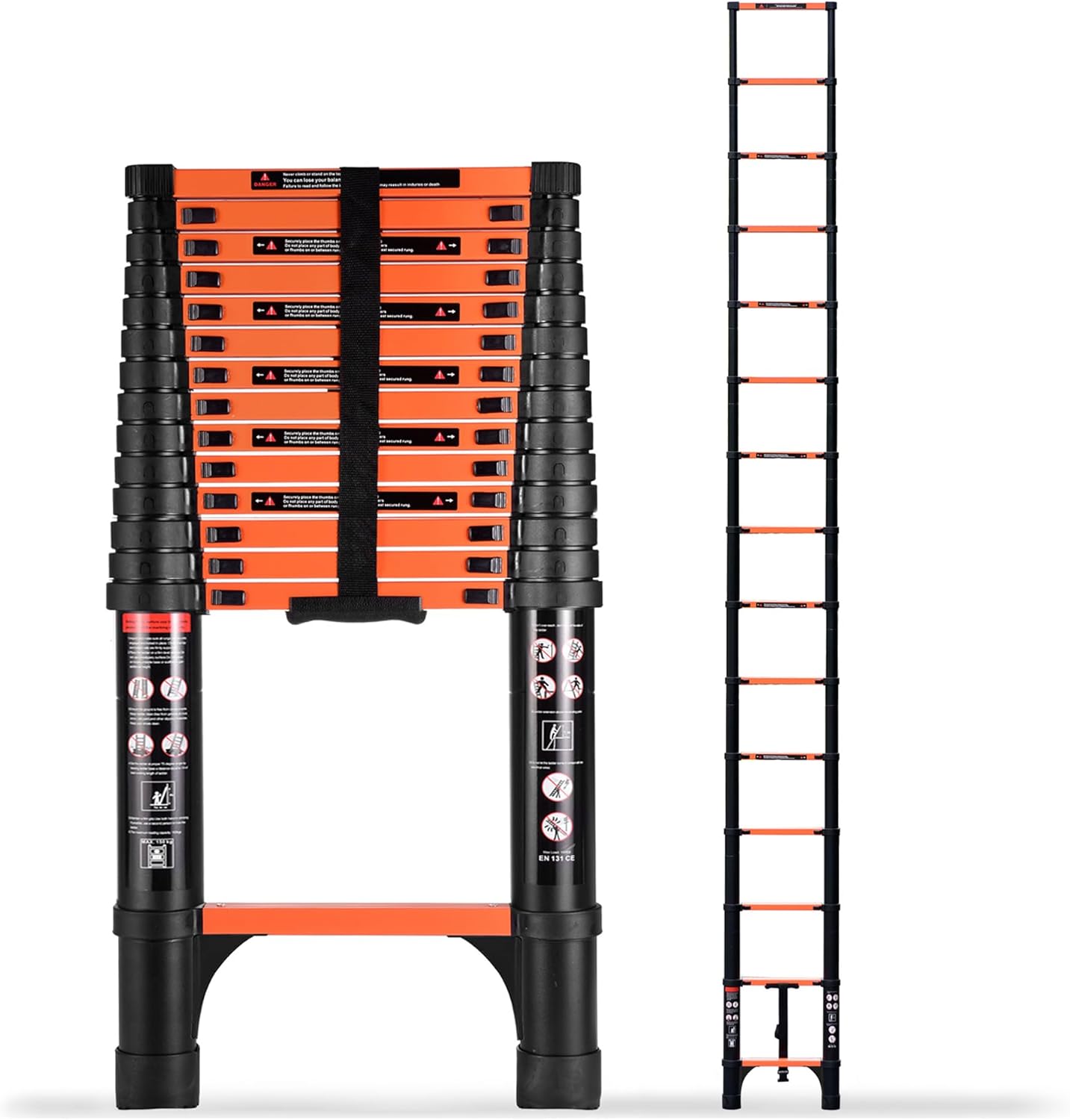 SINMEIRUN 14.5FT Telescoping Ladder, Portable Extension Folding Ladder ...
