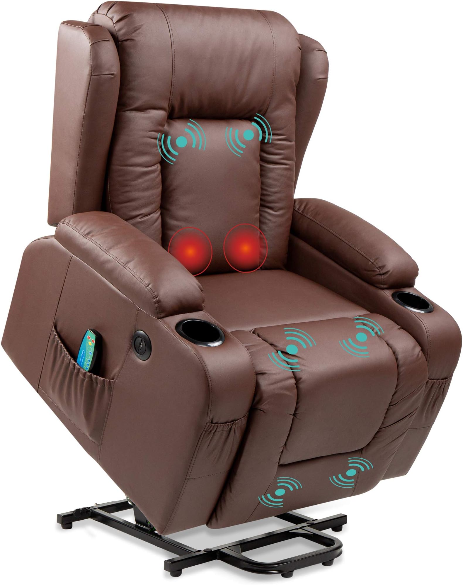 Amazon.com: mecor Power Lift Chair Dual Motor PU Leather Lift Recliner ...