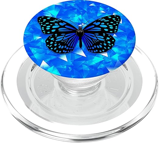 Amazon.com: Blue Butterfly PopSocket Crystal Blue Pop Socket Butterfly ...