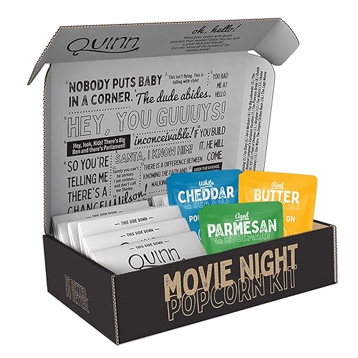 Amazon.com : Quinn Movie Night Popcorn Variety Gift Kit, 3 Flavors ...