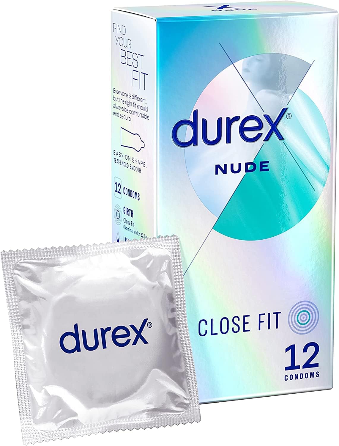Durex Nude, Condoms, Close Fit, 12s, Ultra Thin, Designed To Feel It ...