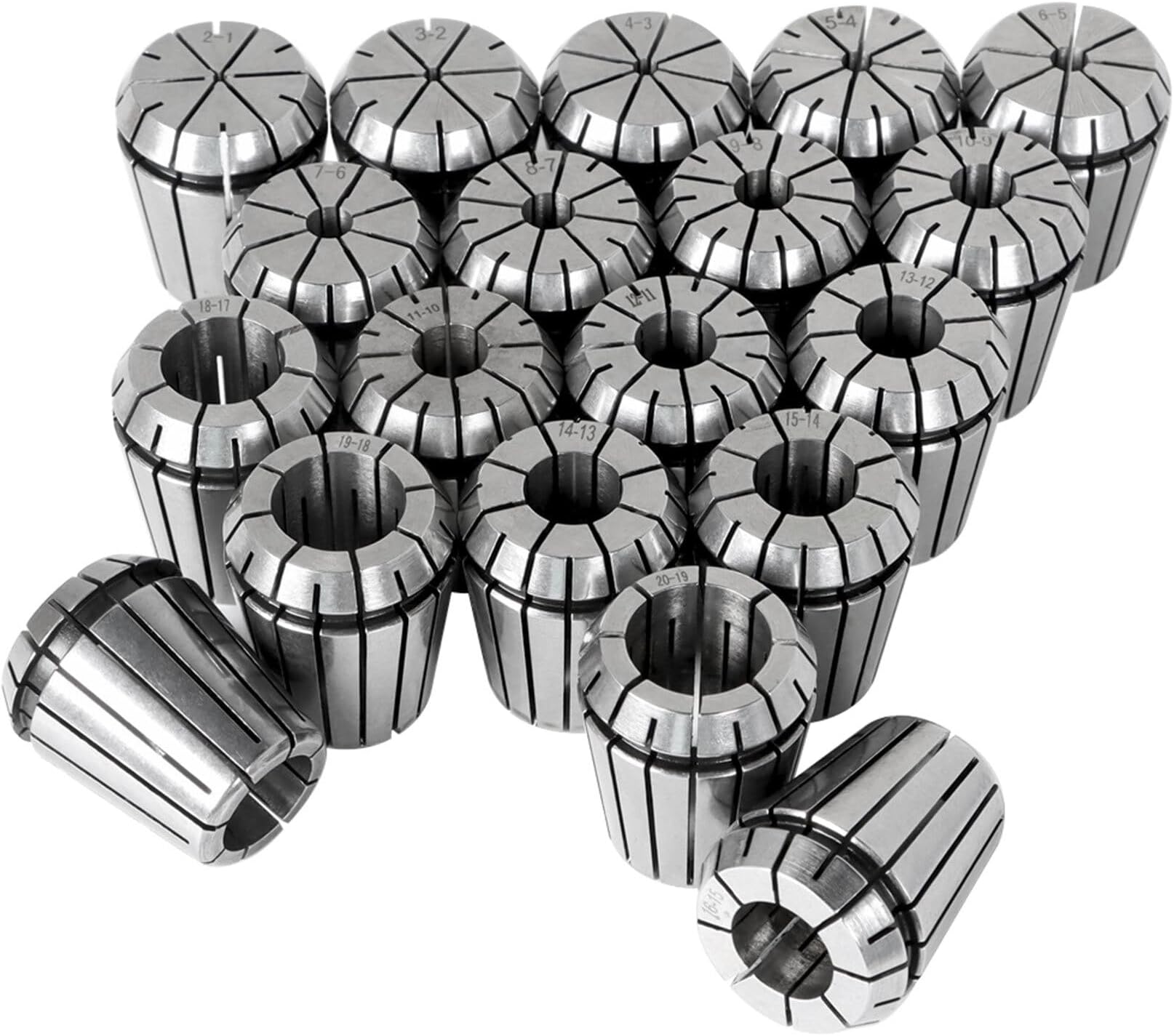 findmall ER32 Collet Set 19Pcs ER32 Collet Chuck Spring Collet Set CNC ...