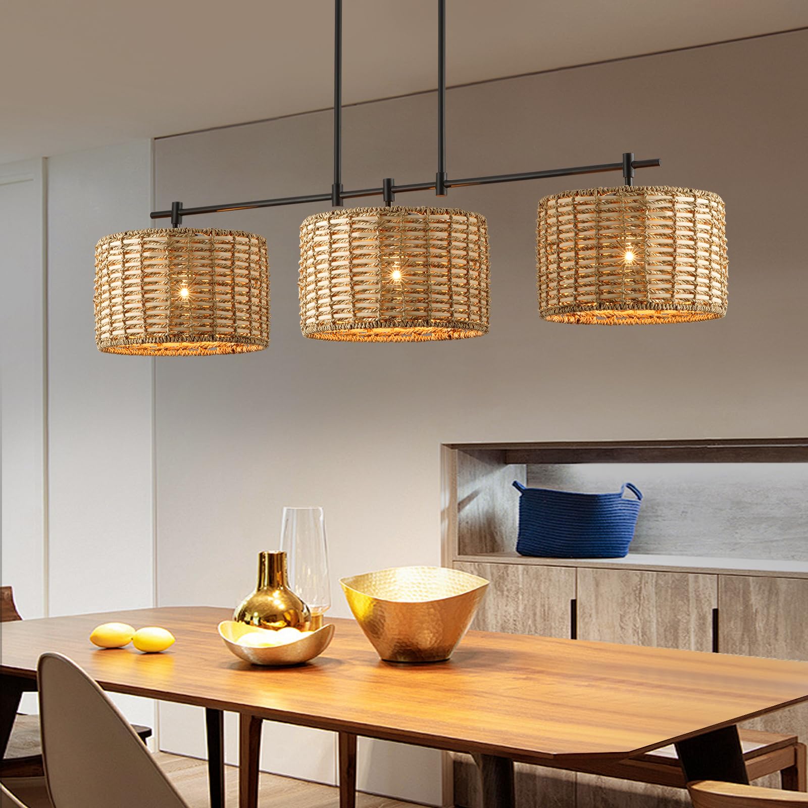 Wicker Lighting Overhead Sustainable Akasa Lamp Pendant Lamp | Shop