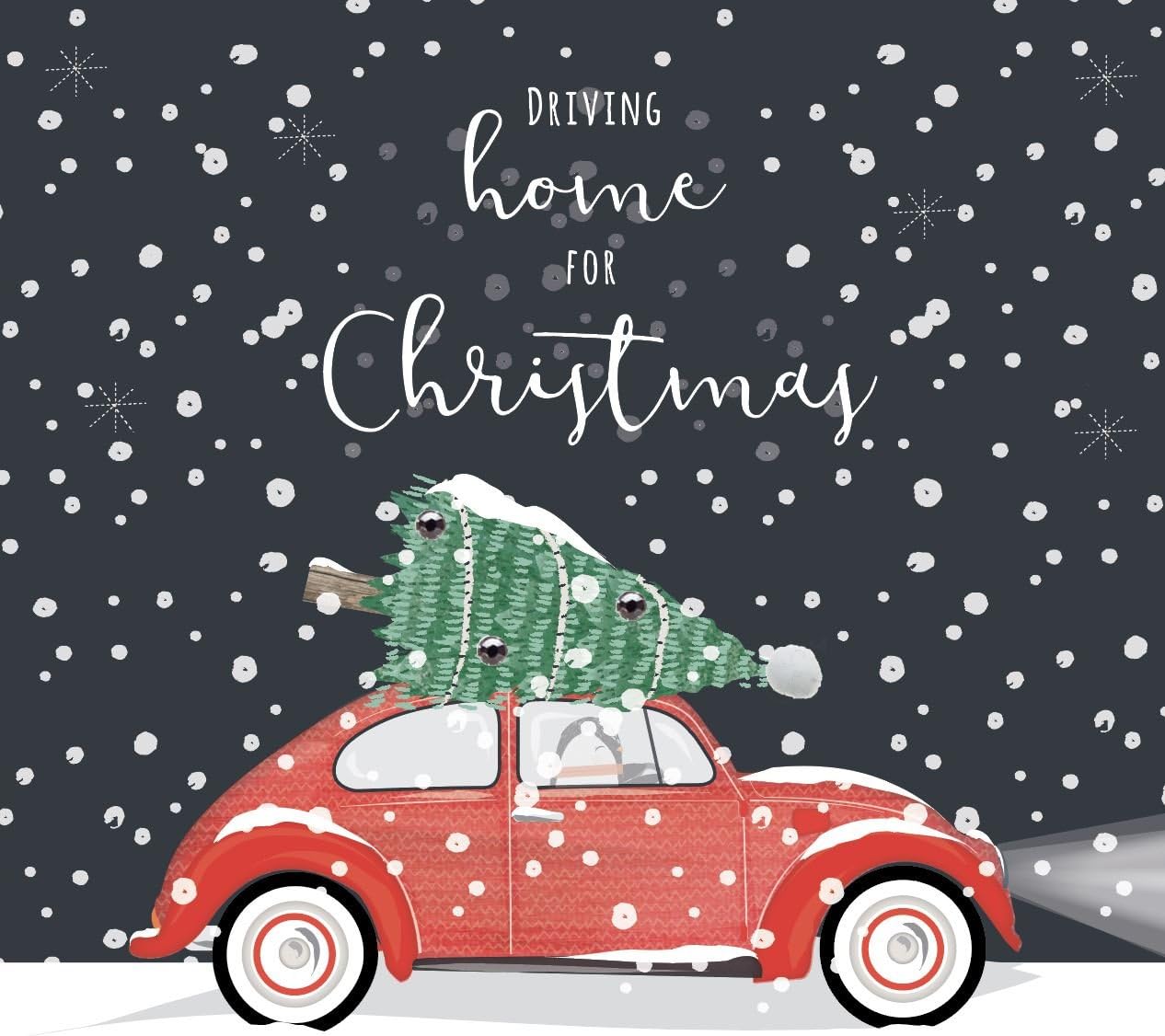 Driving Home for Christmas - Handmade Christmas Card with Pom Poms and ...