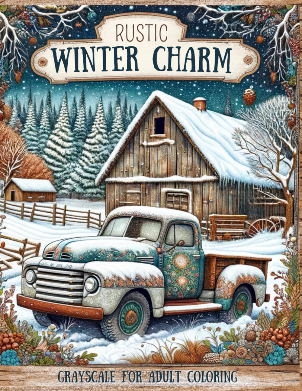 Amazon.com: Rustic Winter Charm: Adult Coloring book with Tranquil ...