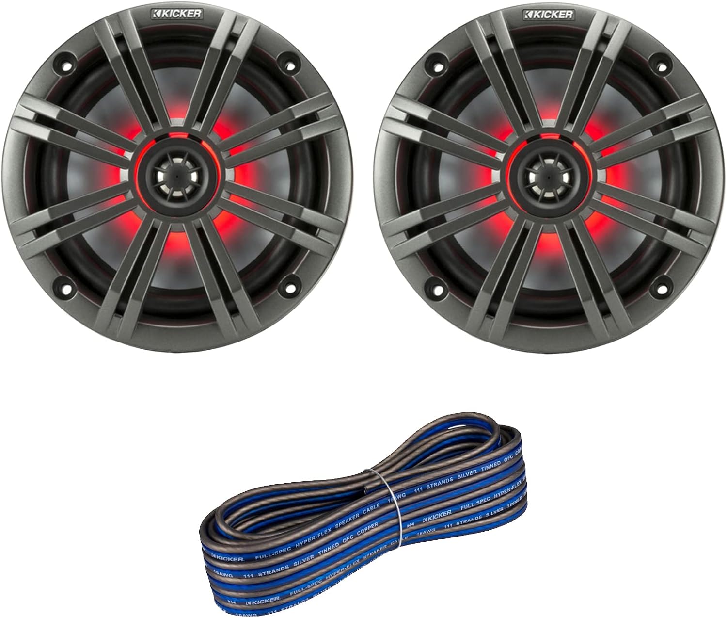 Amazon.com: 1 Pair (QTY 2) of Kicker 6.5" 2-Way 195 Watts Max Power ...
