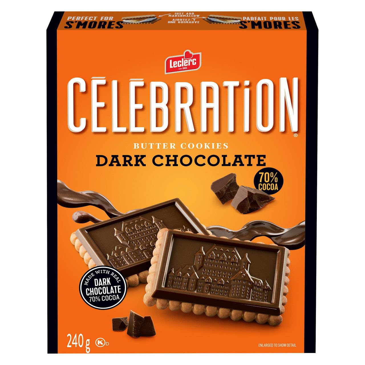 Amazon.com: Leclerc Celebration Dark Chocolate 70% Cocoa Butter Cookies ...