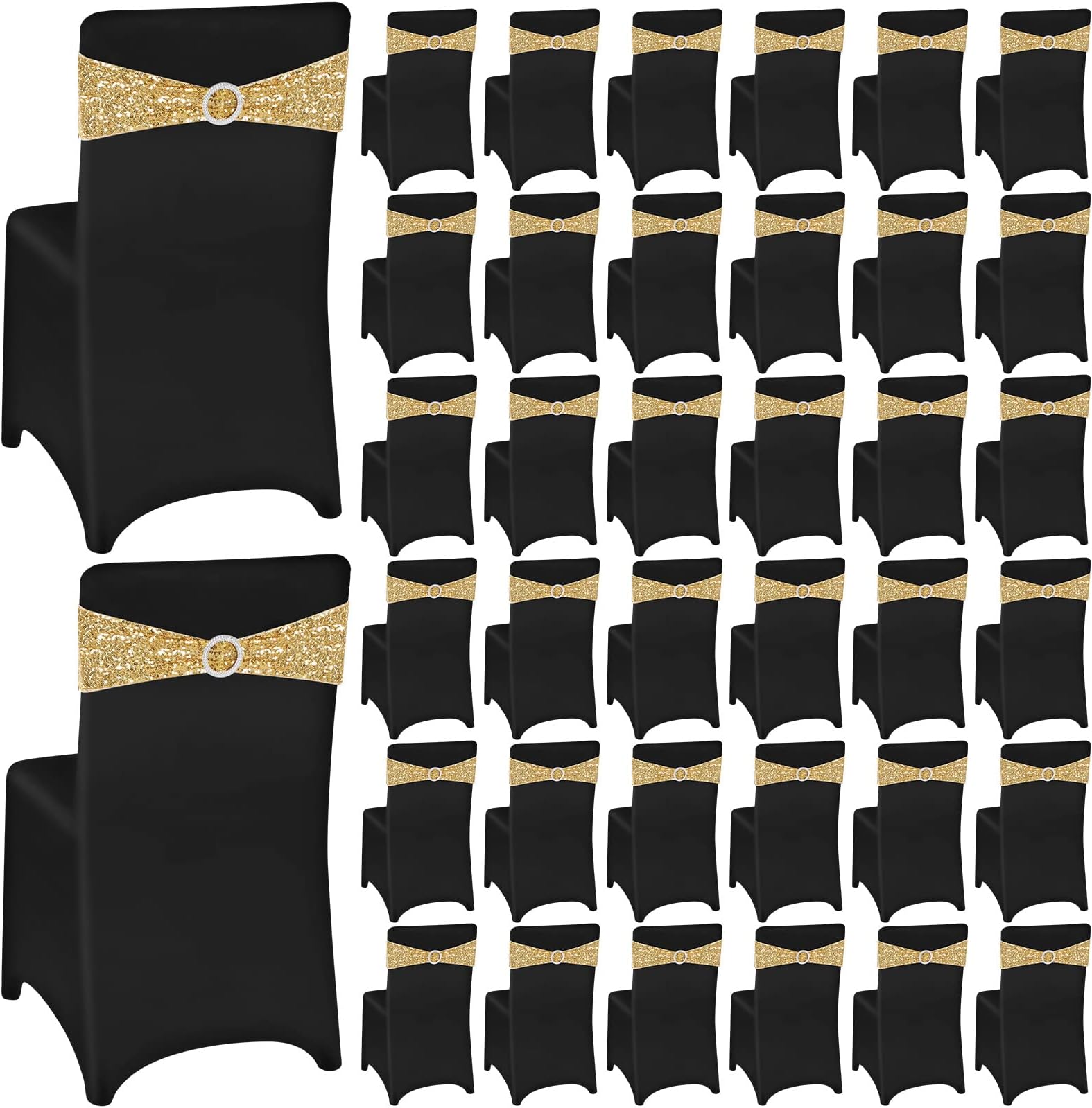 Amazon.com: Chumia 50 Sets Chair Covers and Chair Sashes, Spandex ...