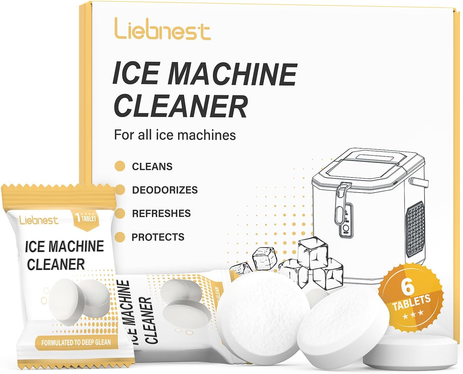 Amazon.com: Liebnest Ice Maker Cleaner Tablets, Ice Machine Cleaner ...