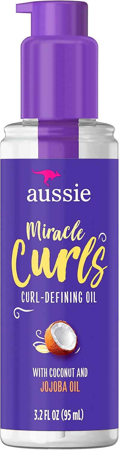 Aussie Miracle Curls Defining Oil 3.2 Ounce (Coconut & Jojoba Oil ...