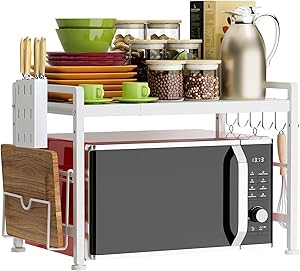 Expandable Storage Rack, 2-Tier Foldable Kitchen Countertop Organizer ...