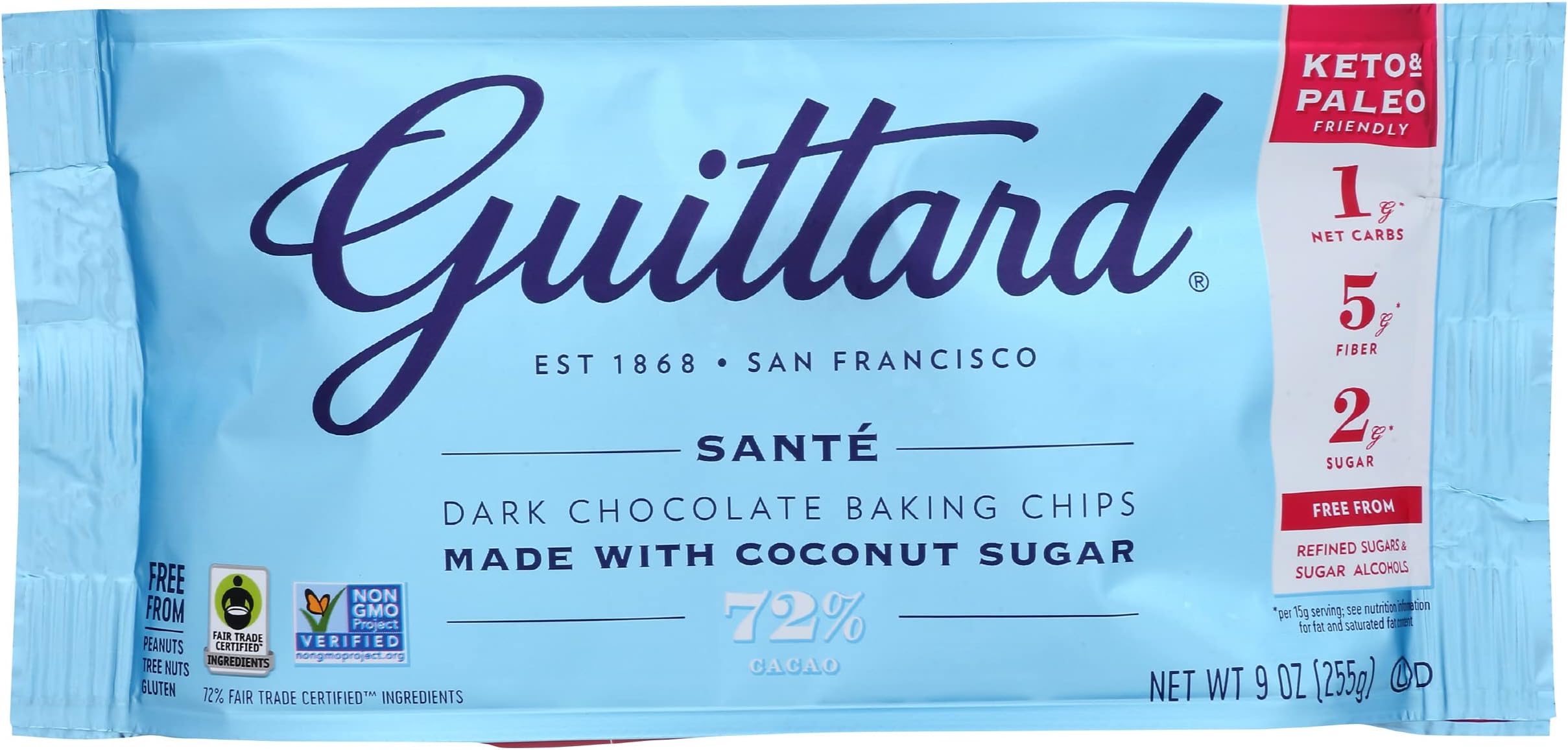 Amazon.com: Guittard 72% Dark Chocolate Baking Chips, Keto & Paleo ...