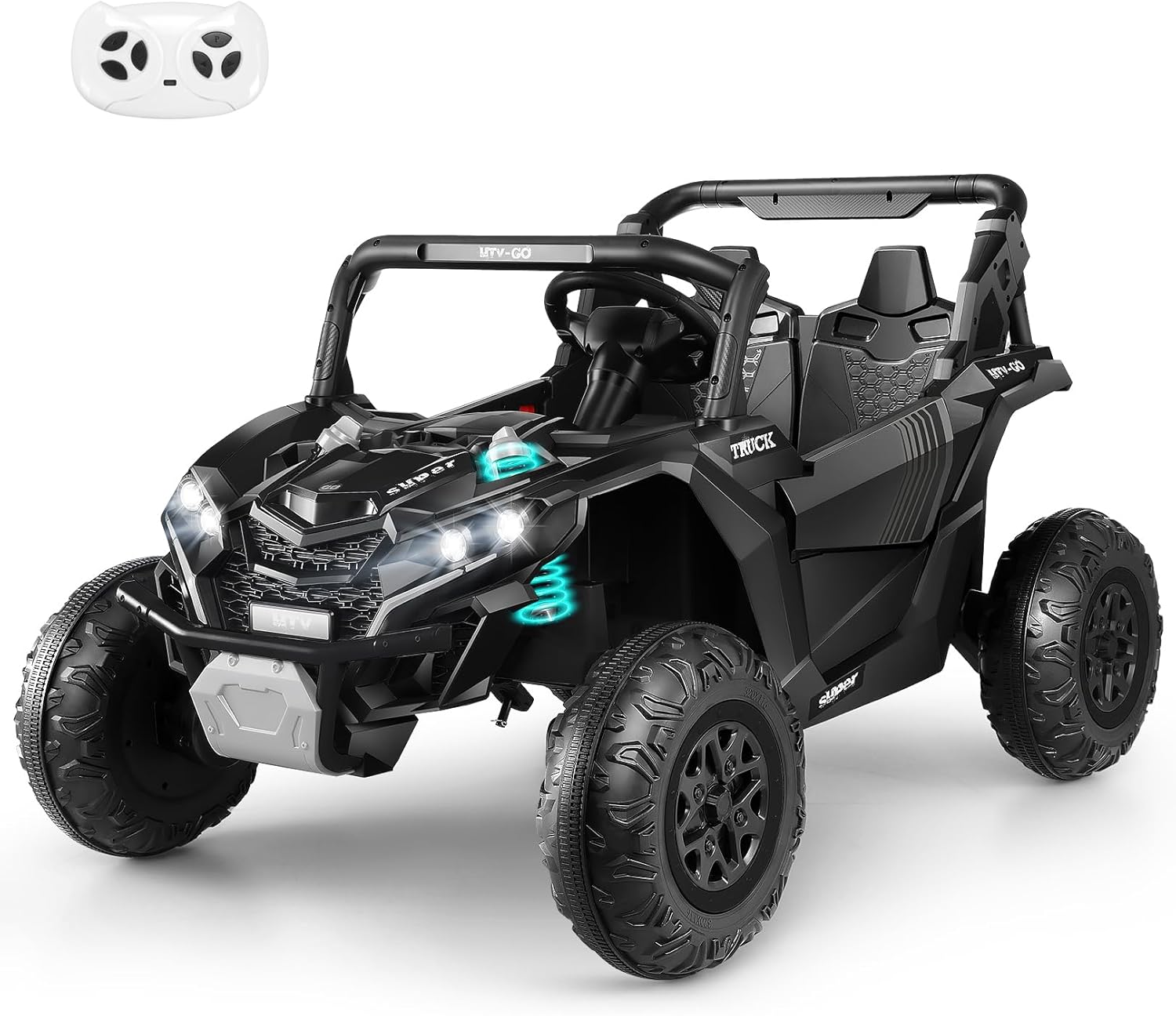 Amazon.com: Hikole 24v Ride on Toys Big Kids 2 Seater, w/Remote Control, 4×4 WD, Monster UTV for ...