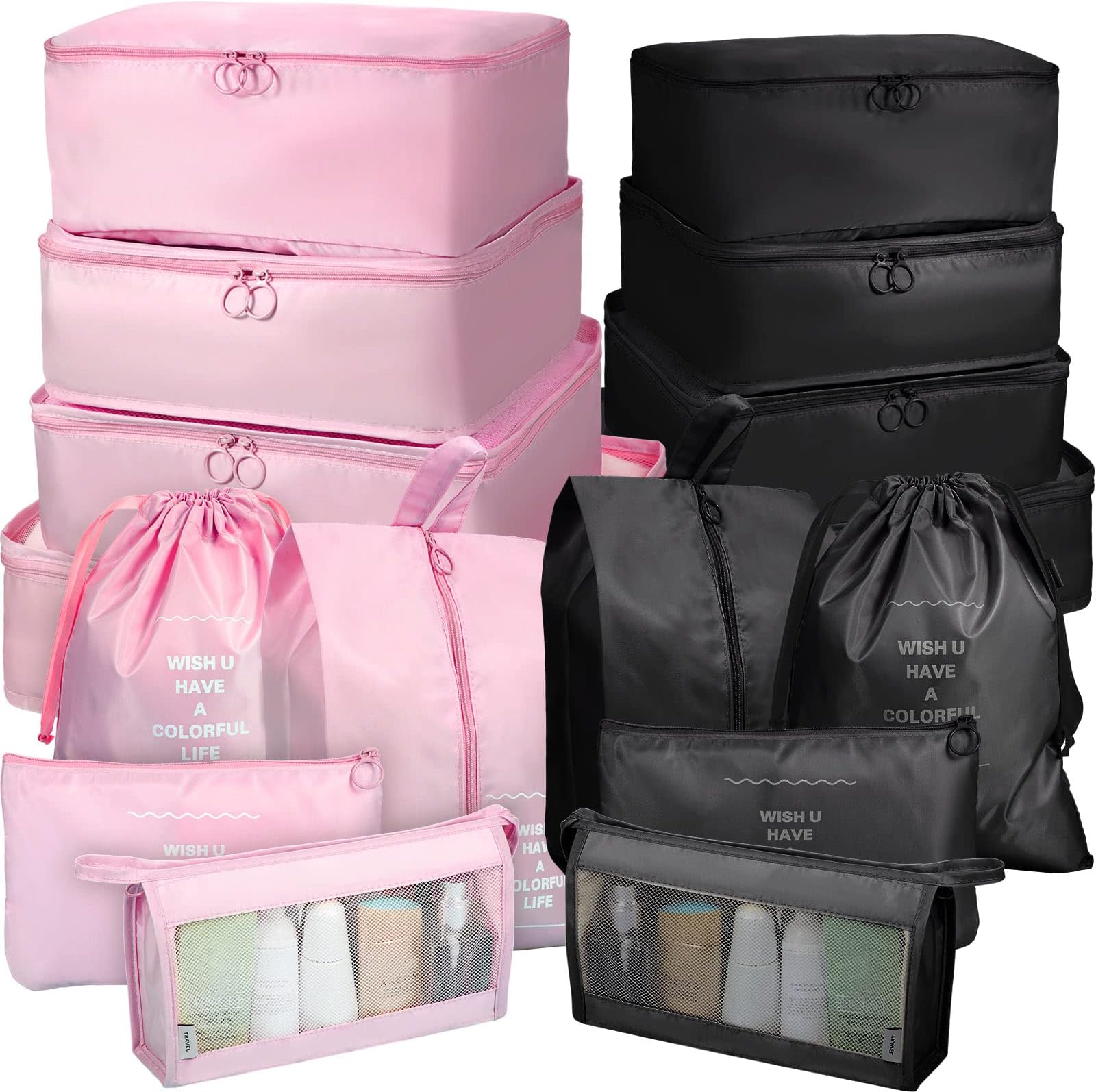 Amazon.com: 16 Set Packing Cubes Luggage Organizer Bags Travel ...