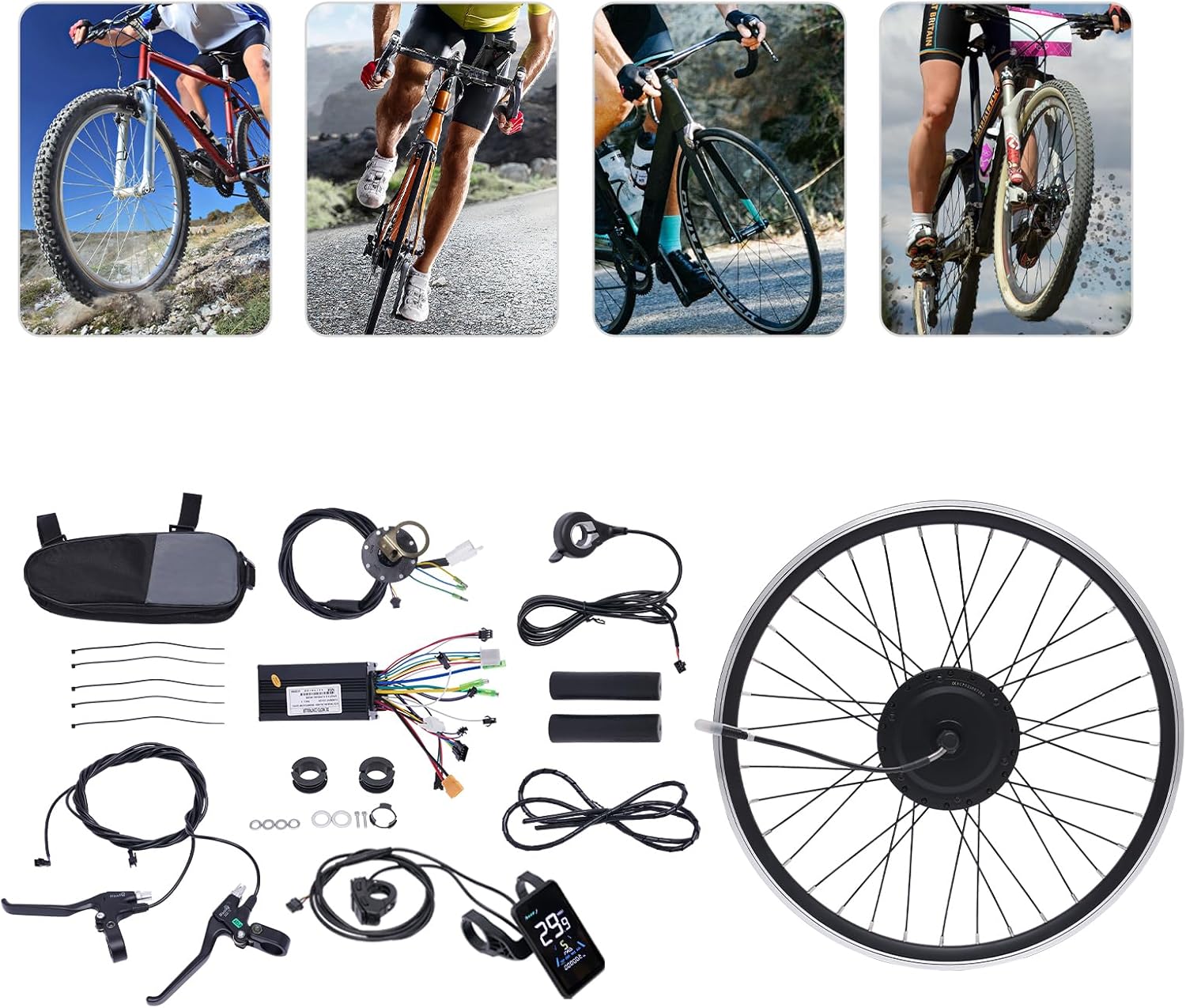 Amazon.com : Electric Bike Motor Modification Kit Front Wheel 36V 350W ...