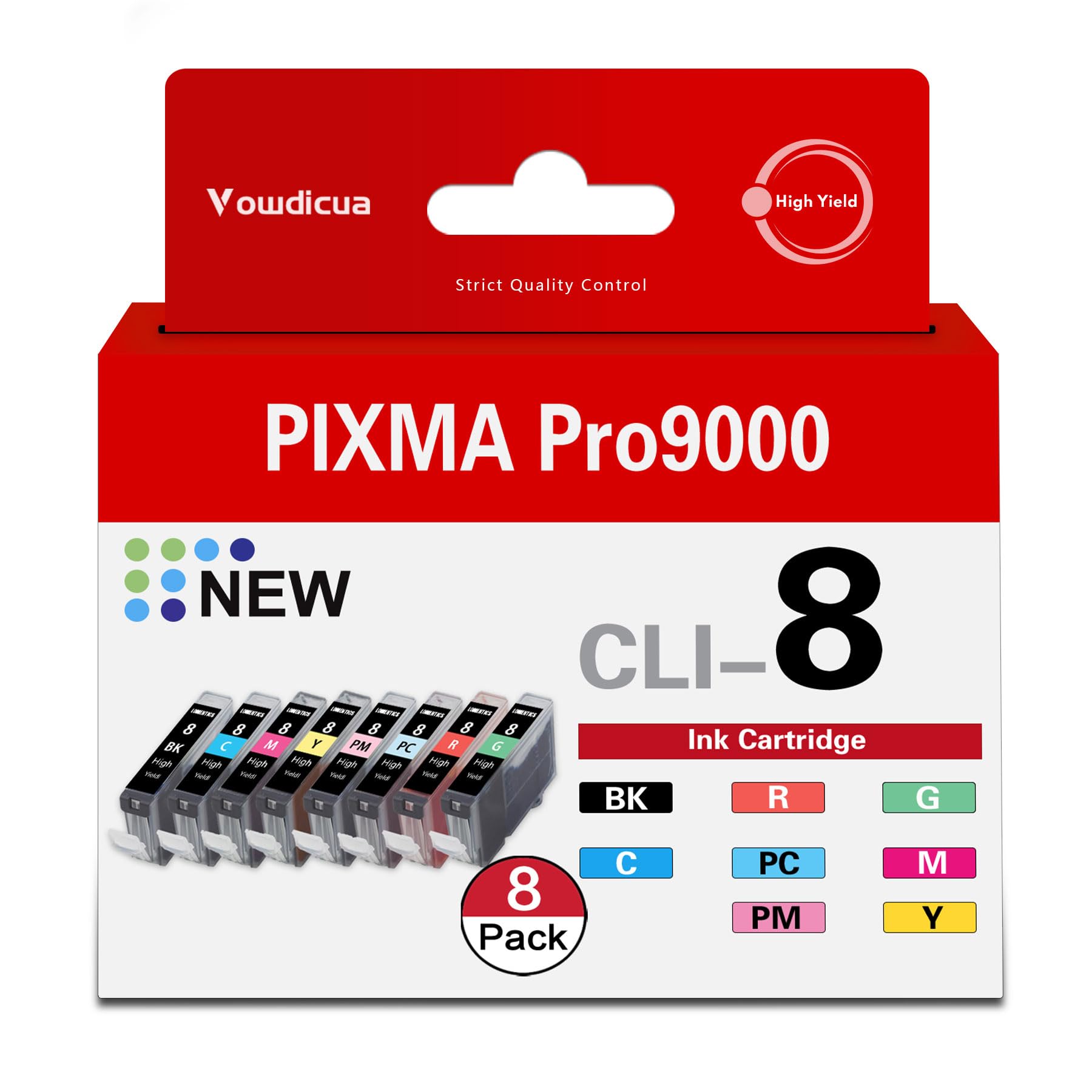 Amazon.com: CLI-8 8 Color Multi Pack Ink Tank 8-Pack(1BK 1C 1M 1Y 1PC ...