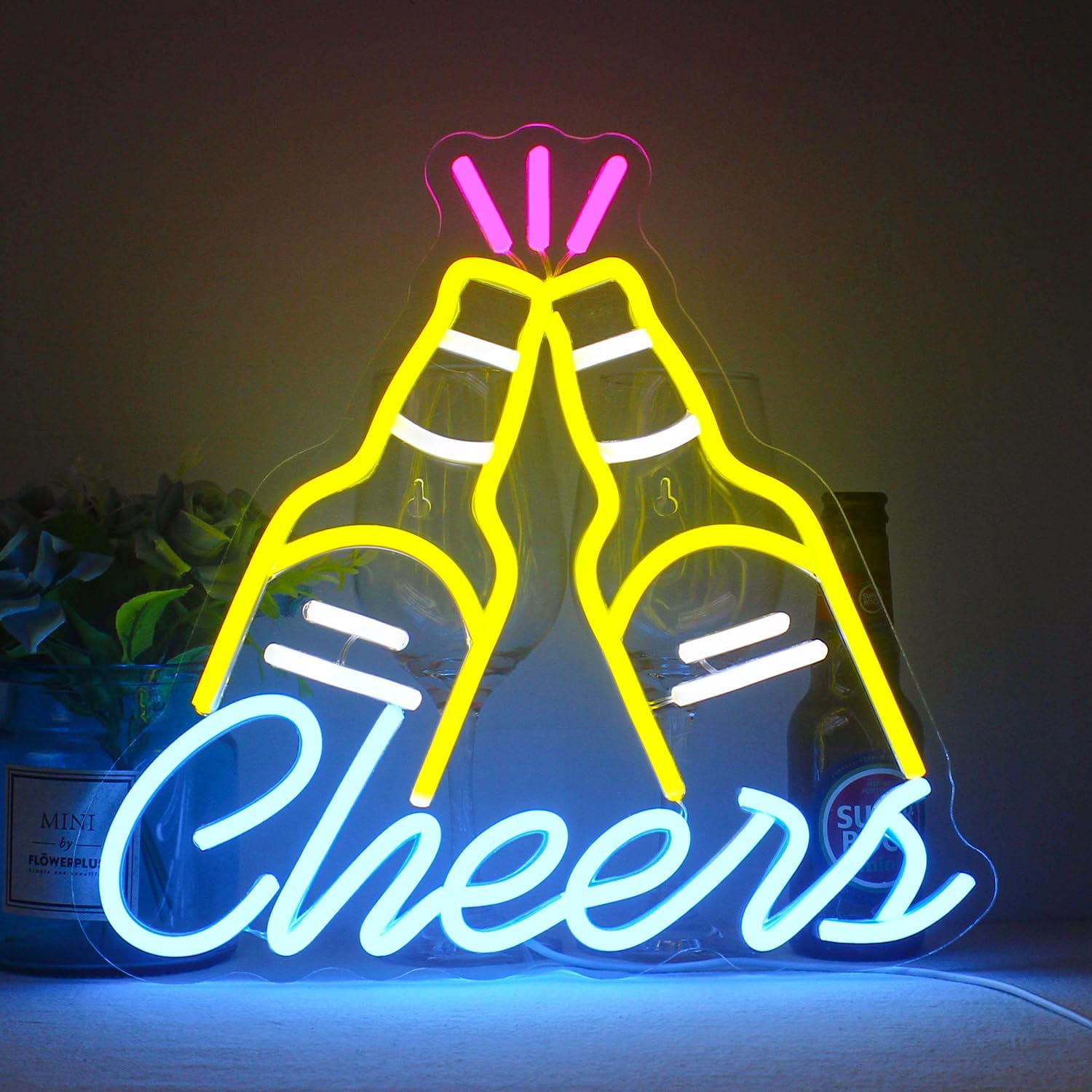 Ineonlife LED Beer Neon Sign, Neon Led Bar Sign, Drink Neon Sign,Cheers ...