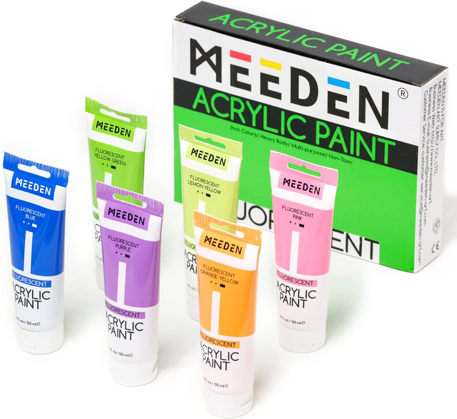 Amazon.com: Neon Acrylic Paint Set From TheCraftyCrocodile : Arts ...