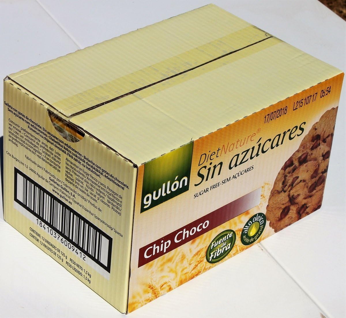 Gullon Sugar Free Chocolate Chip Cookies (PACK OF 12) : Amazon.co.uk ...
