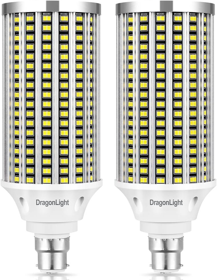 DragonLight 2024 Newest Super Bright 60W B22 Bayonet Cap LED Corn Light Bulbs (200 Watt Metal ...