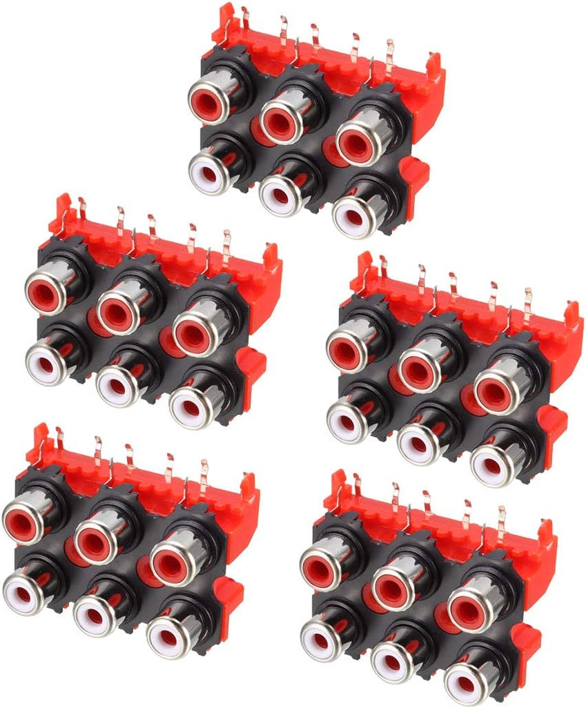 Amazon.com: uxcell AV Concentric Outlet 2 RCA Female Jack 3-Pin ...