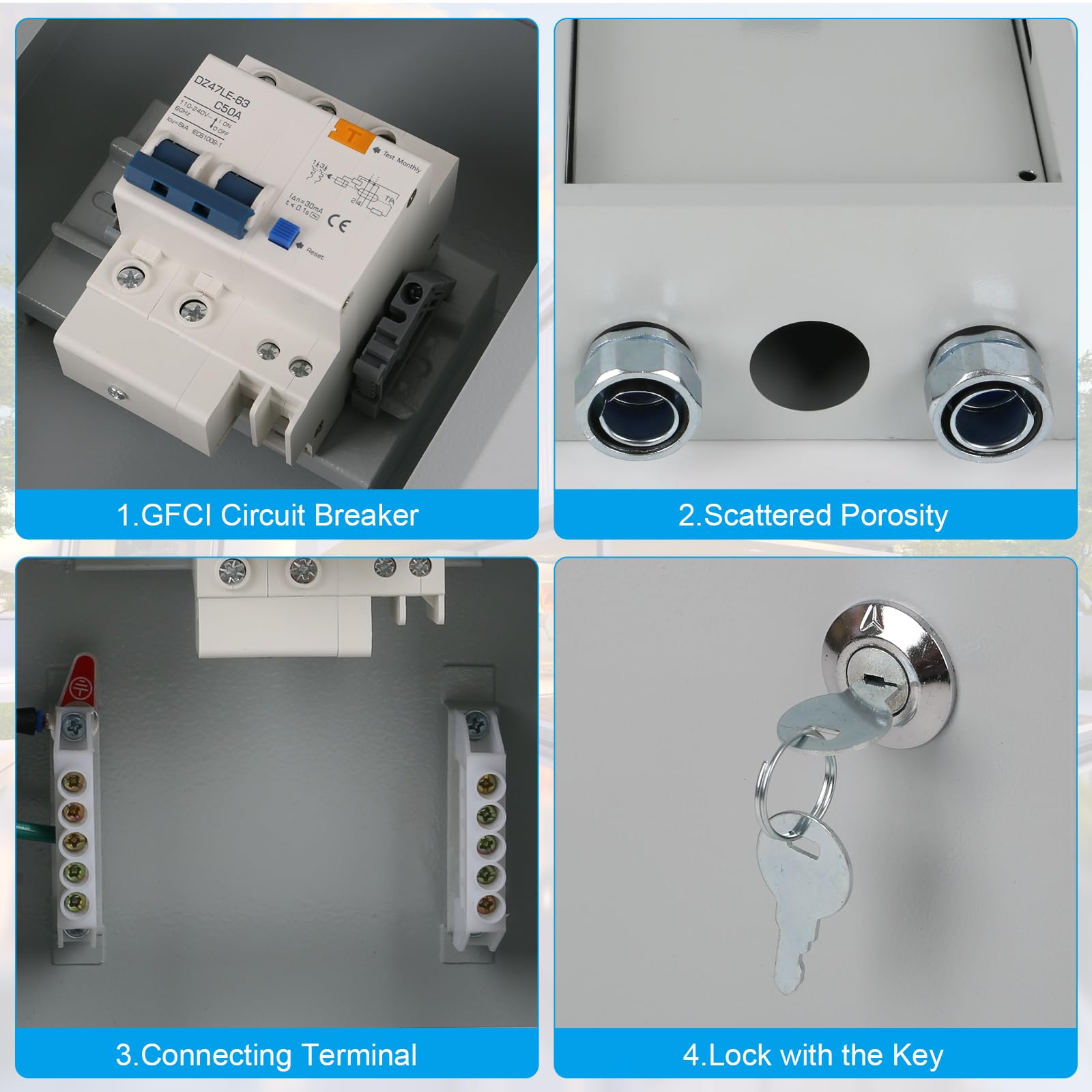 Hot Tub 50 Amp Breaker Box Eaton CH50SPAST 50 Amp 2 Pole 120/240V Nema