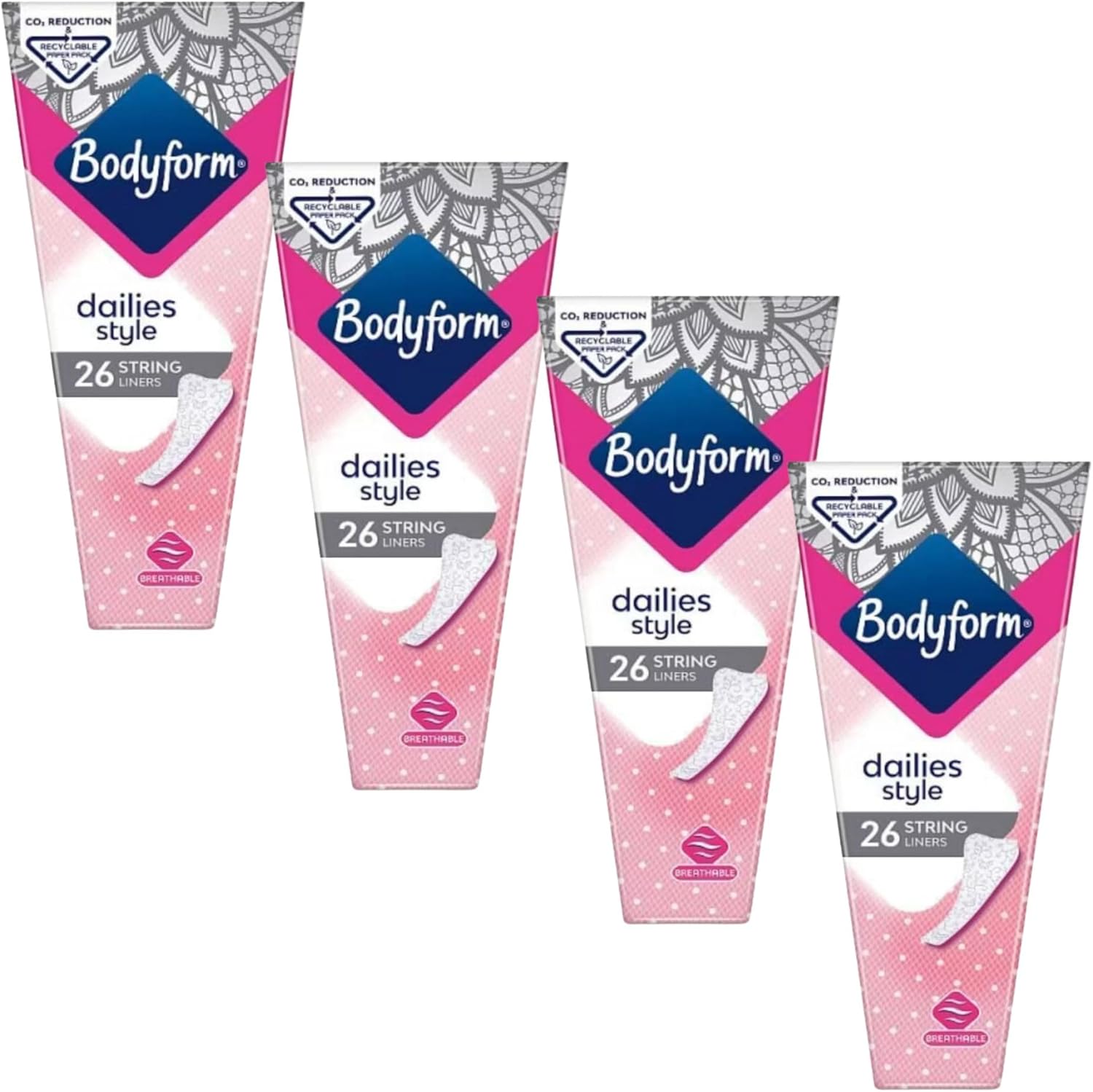 Bodyform Dailies Thong String Liners 30 x 4 Packs Bulk Buy Multipack ...