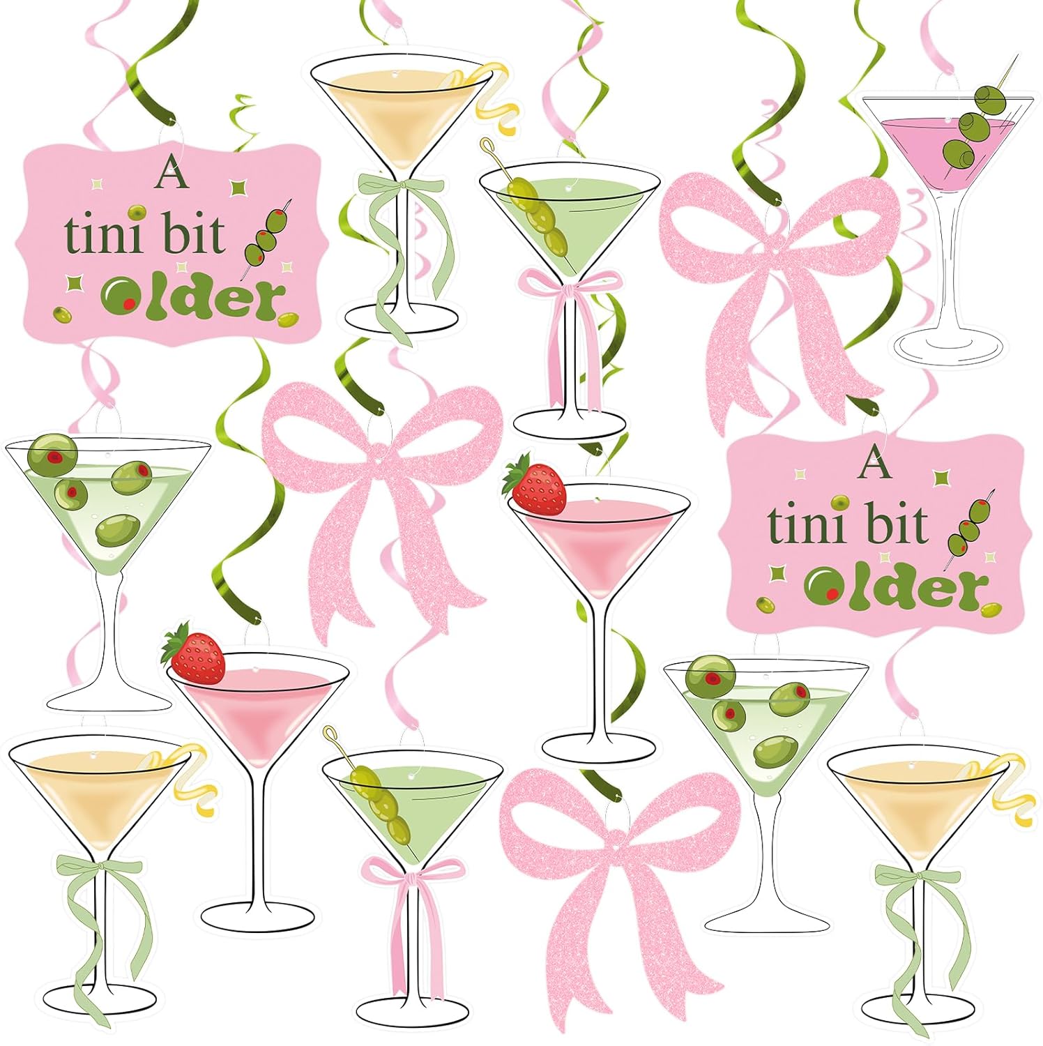 Amazon.com: 20pcs A Tiny Bit Older Birthday Party Hanigng Swirl Decor ...