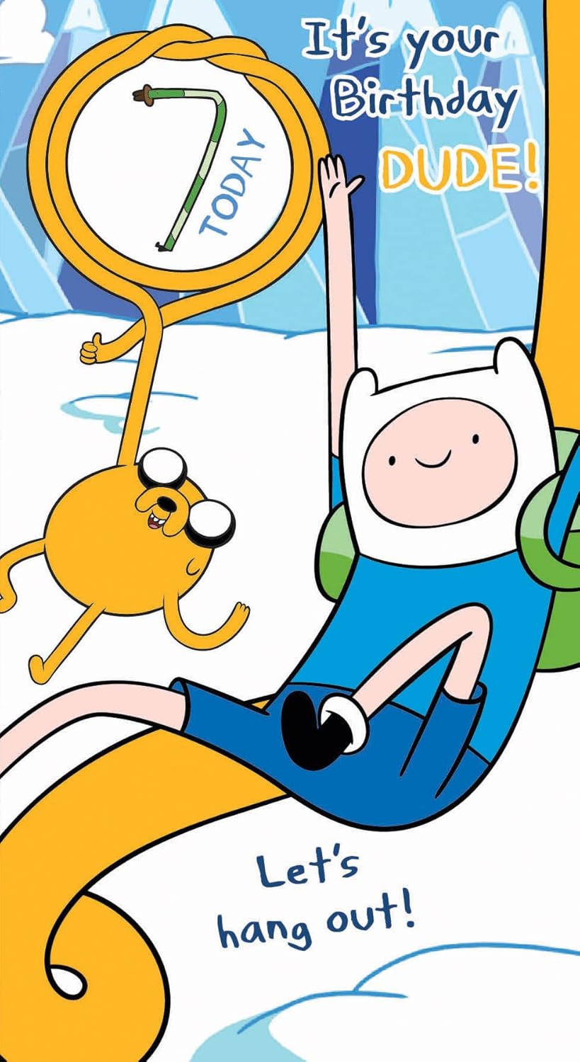 Adventure Time Age 7 Birthday Card : Amazon.co.uk: Stationery & Office ...