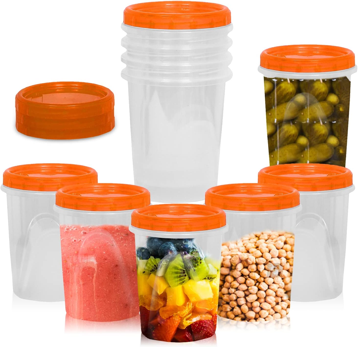 Amazon.com: [Orange - 12 Pk]Airtight Deli Containers with Lids Twist ...