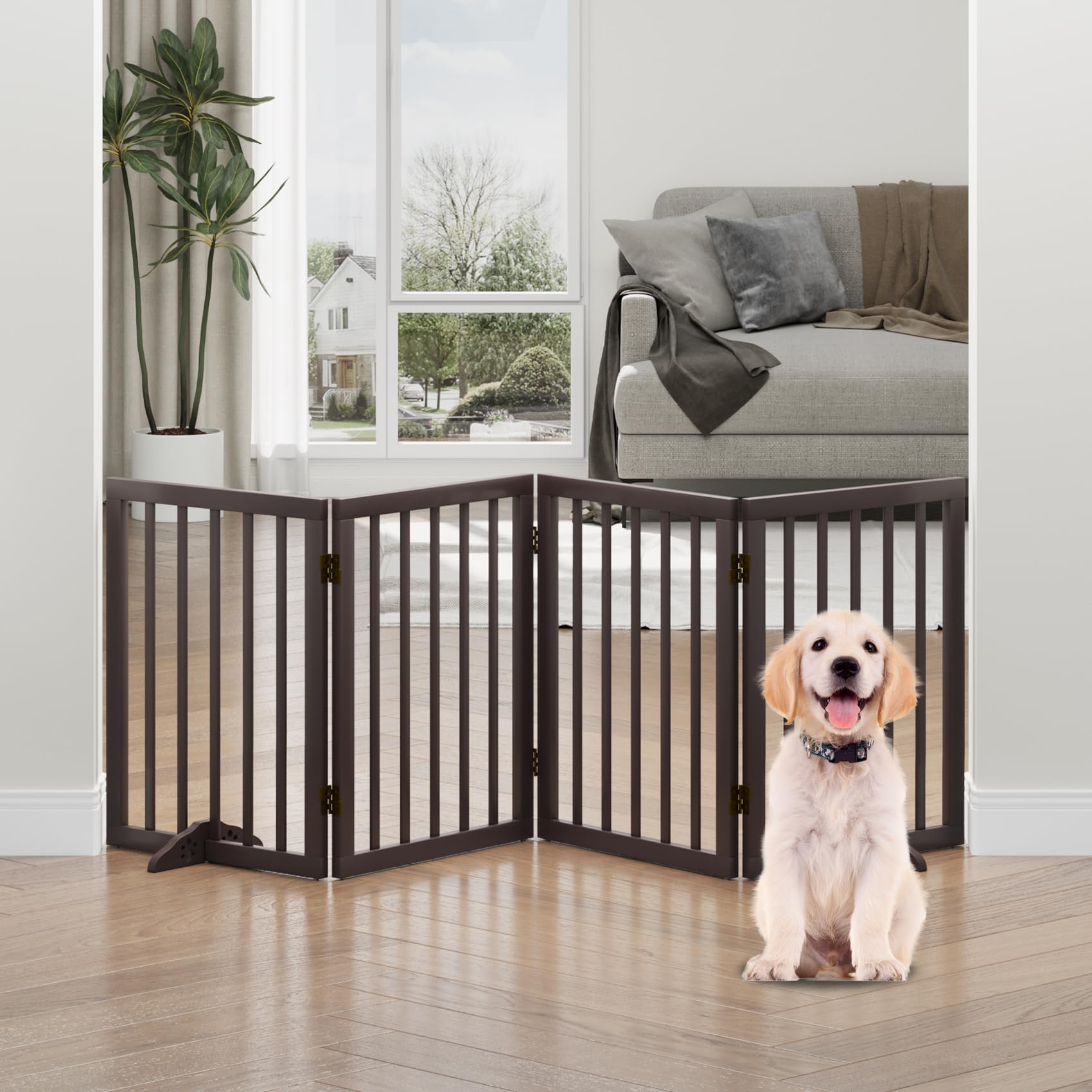 Amazon.com: Dog Gate, Freestanding Dog Gates for Doorways, Foldable Dog ...