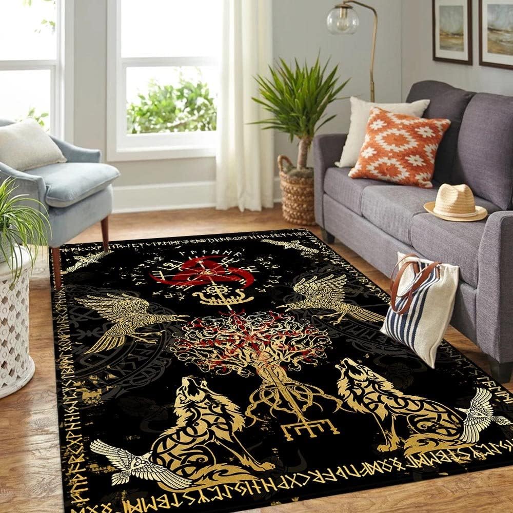 Amazon.com: Viking Area Rug for Bedroom Living Room, Vegvisir Yggdrasil ...
