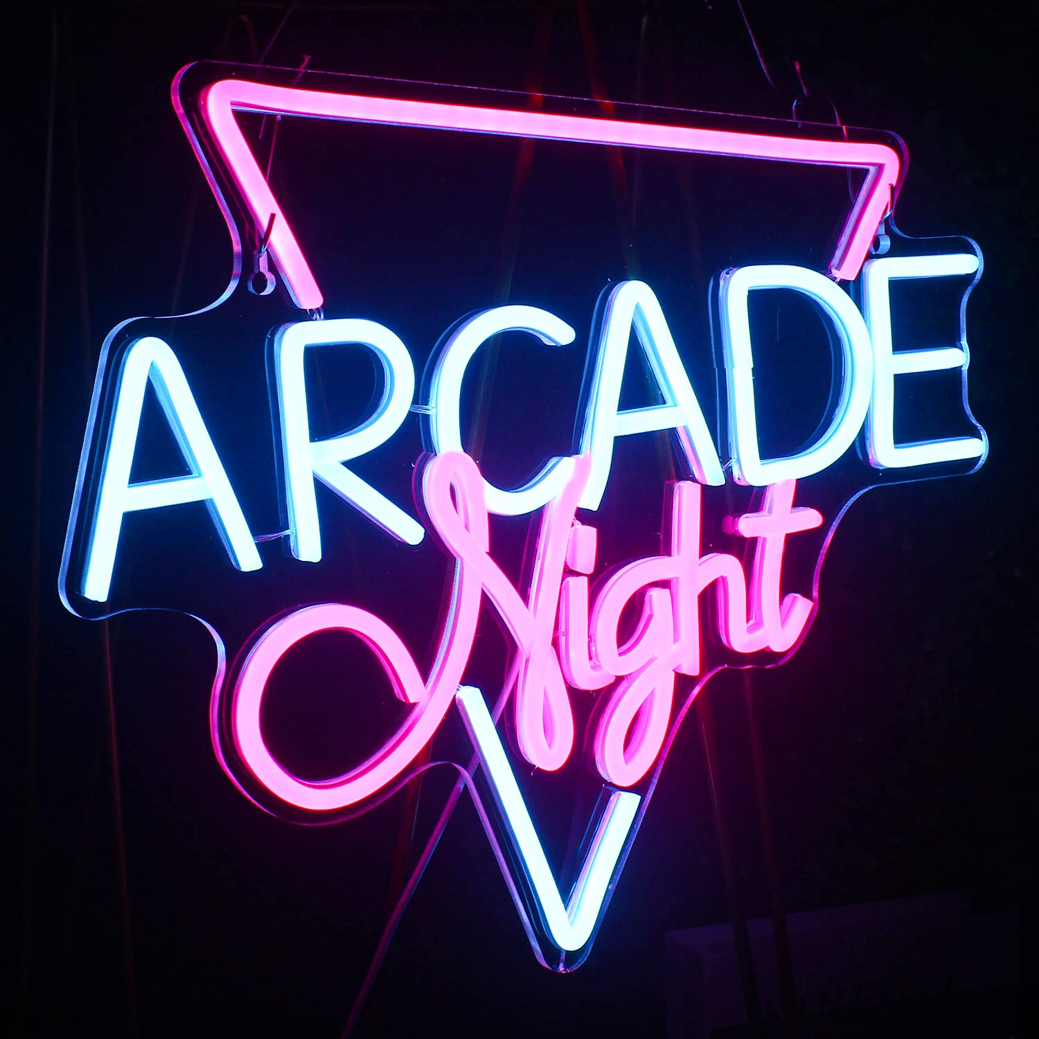 Looklight Arcade Night Neon Sign Game Room Neon Sign Blue Pink Led Neon ...