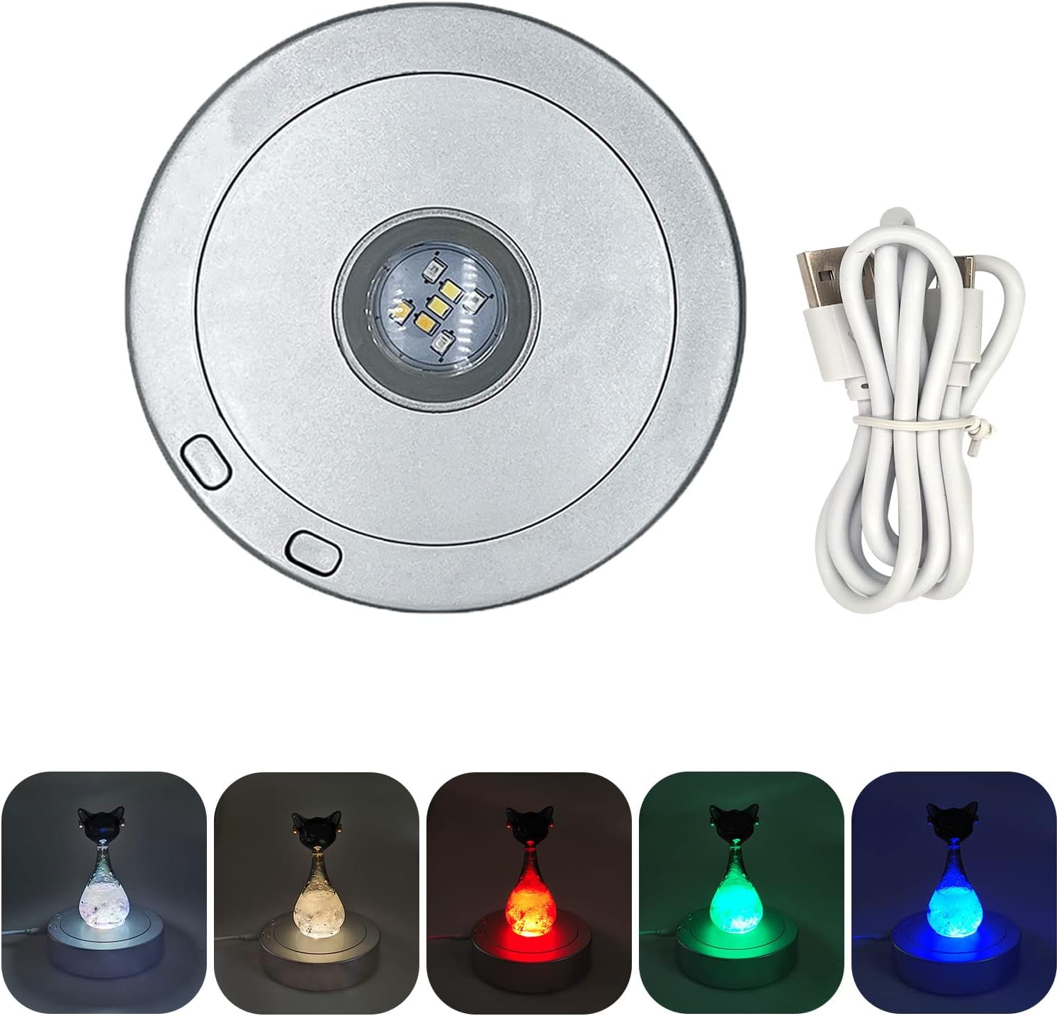 Amazon.com: LED Light Rotating Display Base, Multicolor Spinning Round ...