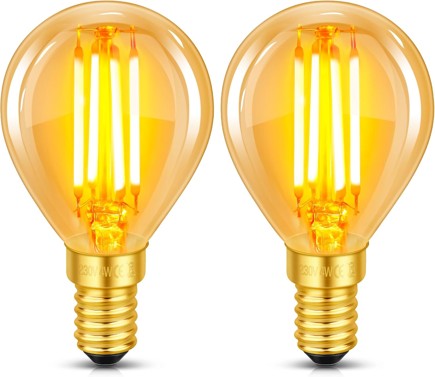Vintage Light Bulb E14 Edison Screw Bulb, 4W LED Filament Equivalent 40 ...