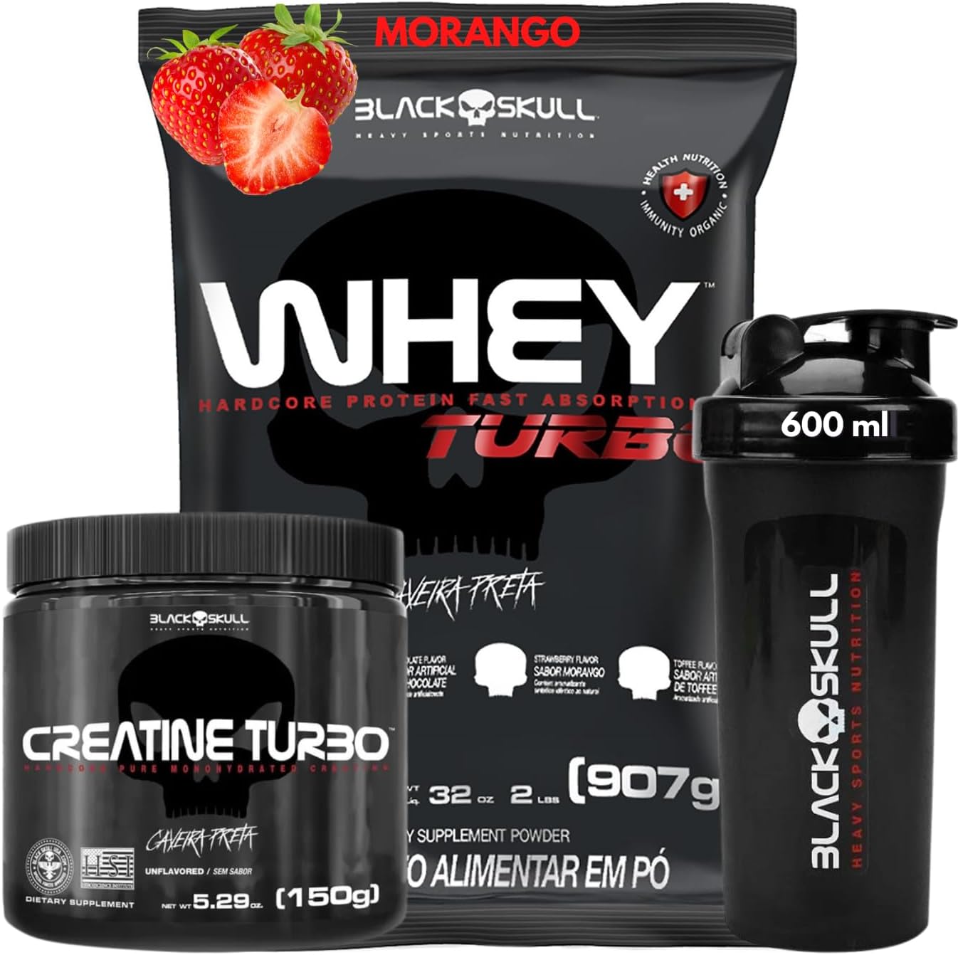 KIt Suplementos Whey Protein Concentrado + Creatina Monohidratada Turbo ...