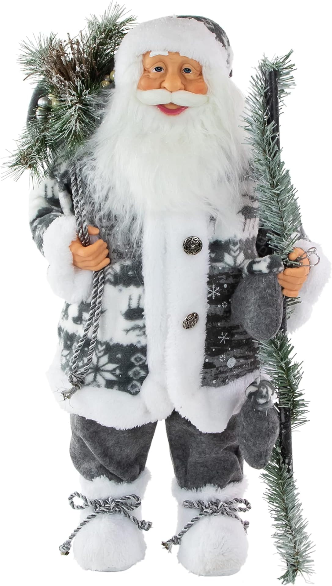Amazon.com: Northlight 4' Standing Santa Christmas Figure with Skis and ...