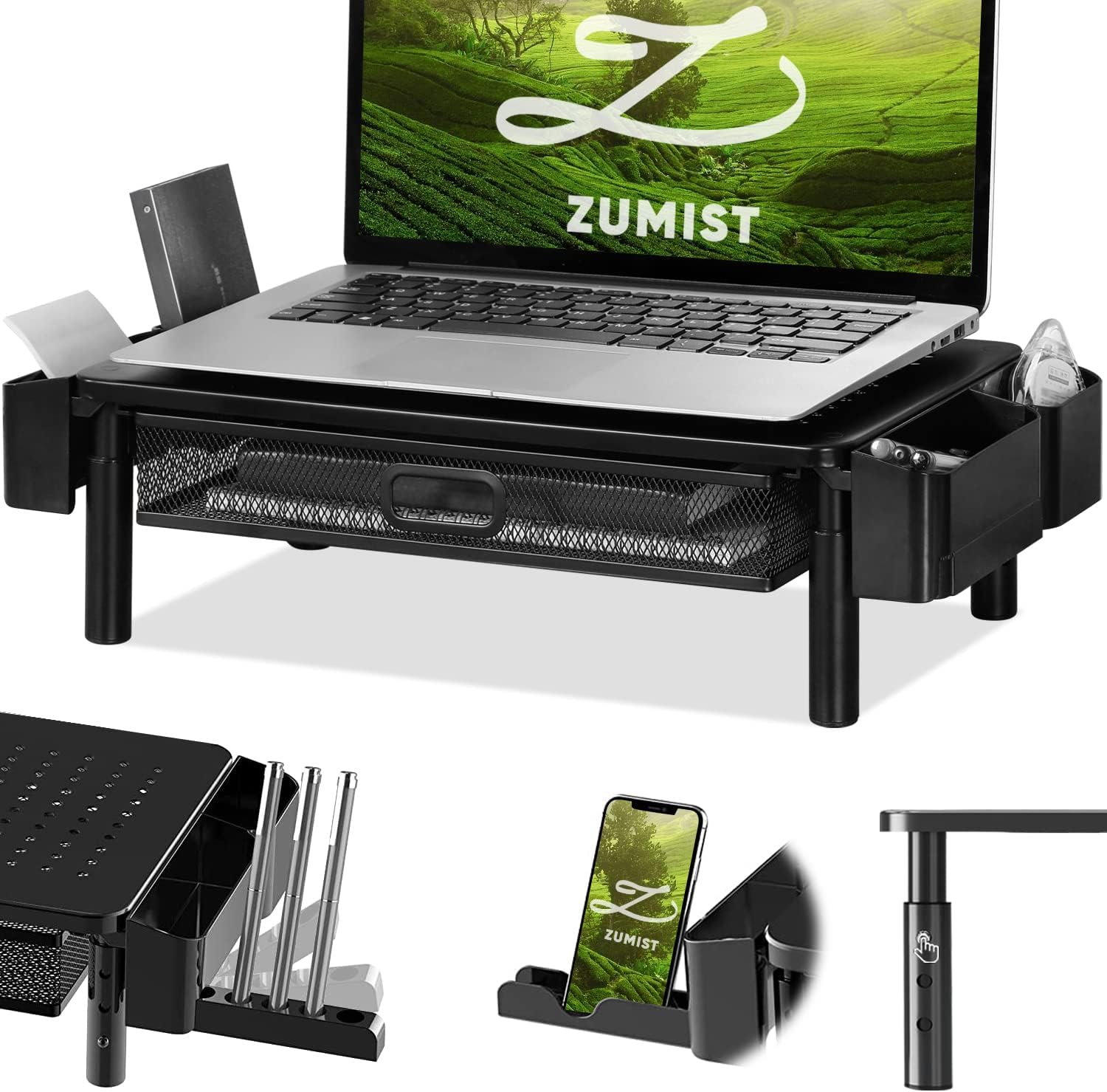 Zumist Monitor Stand Riser Drawer, Computer Monitor Stand Desktop ...