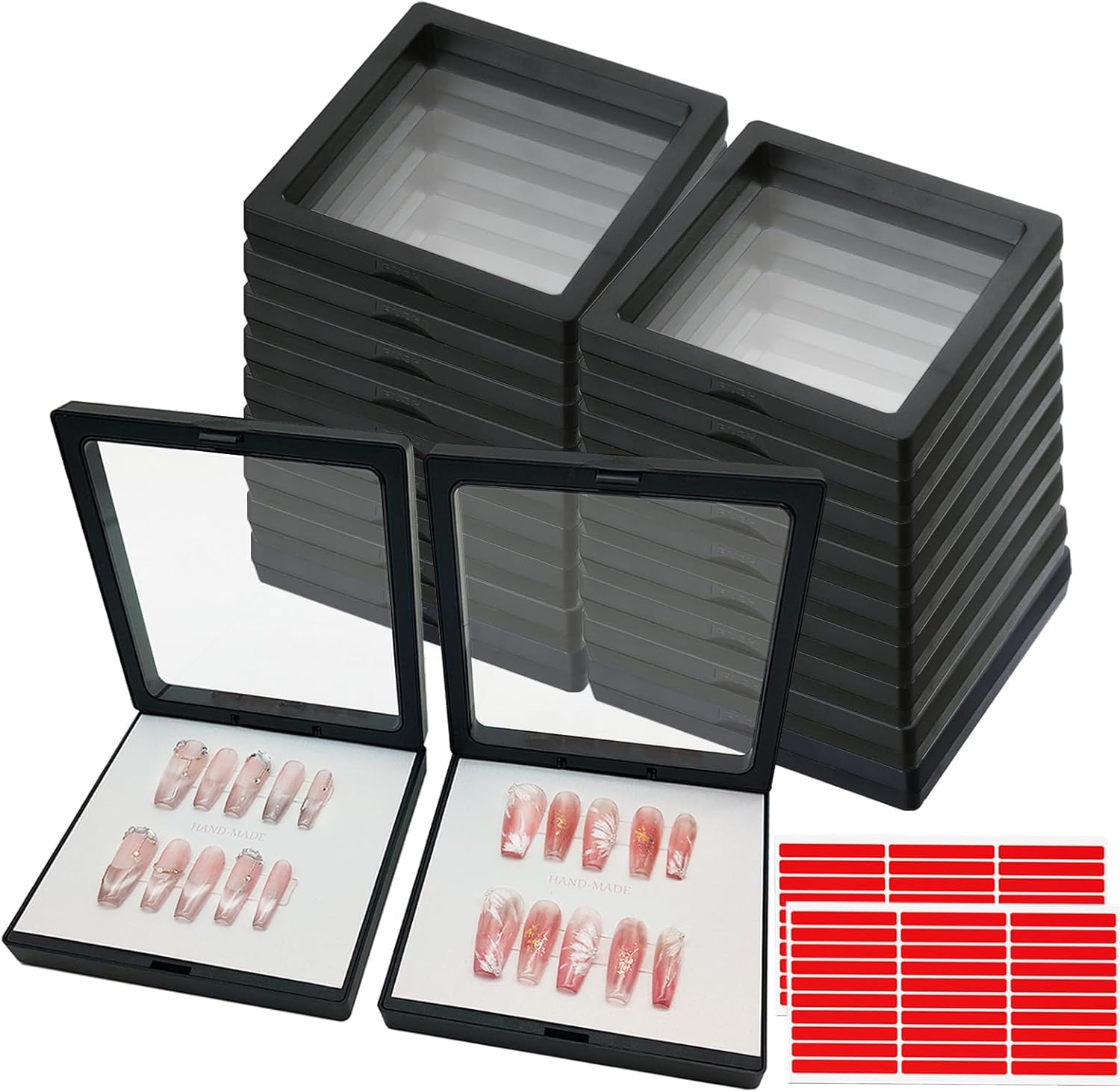 Amazon.com: GUXACU Large Press On Nail Packaging Boxes 3D Floating ...