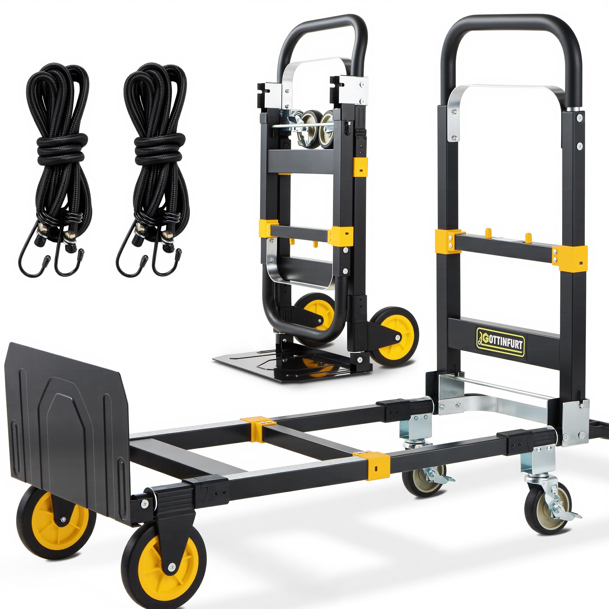 Amazon.com: New Upgrated Convertible Hand Truck Dolly 3-in-1, Heavy ...