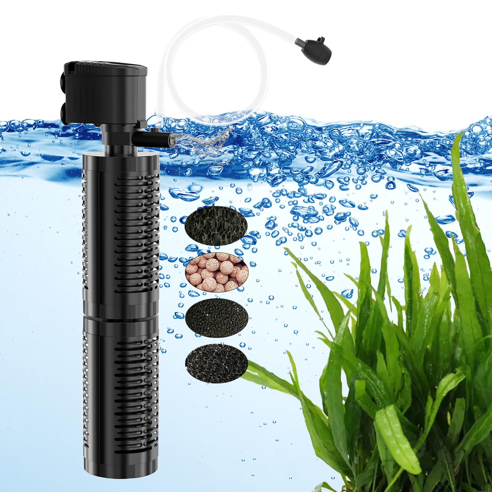 Snapklik.com : AquaMiracle True 4-Stage Fish Tank Filter, in-Tank ...
