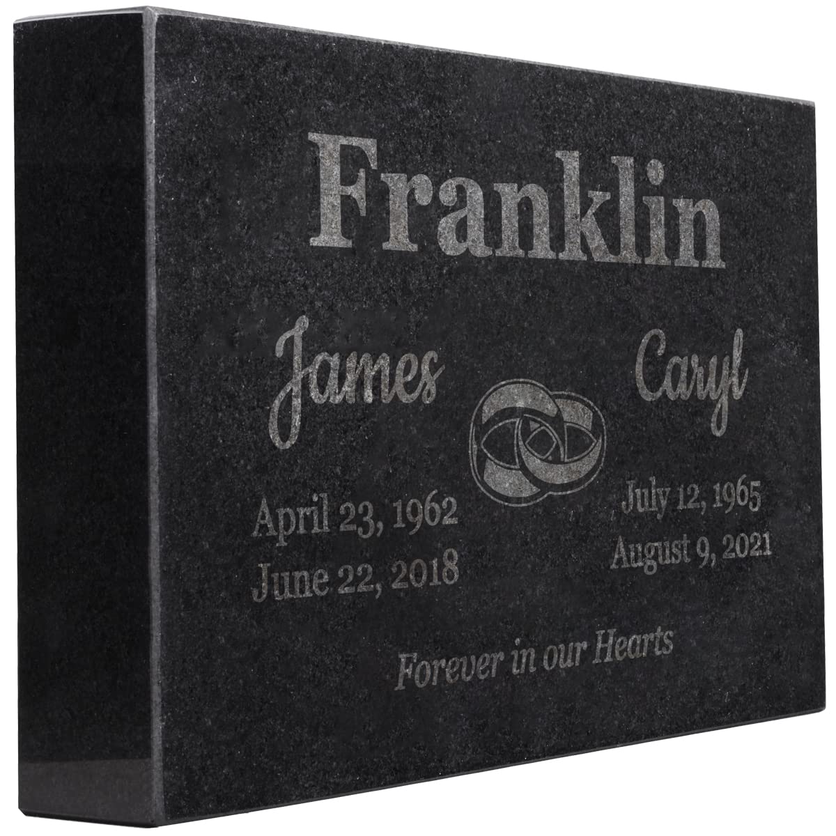 Amazon.com : PlaqueMaker Black Granite Memorial Headstone for Two Lost ...