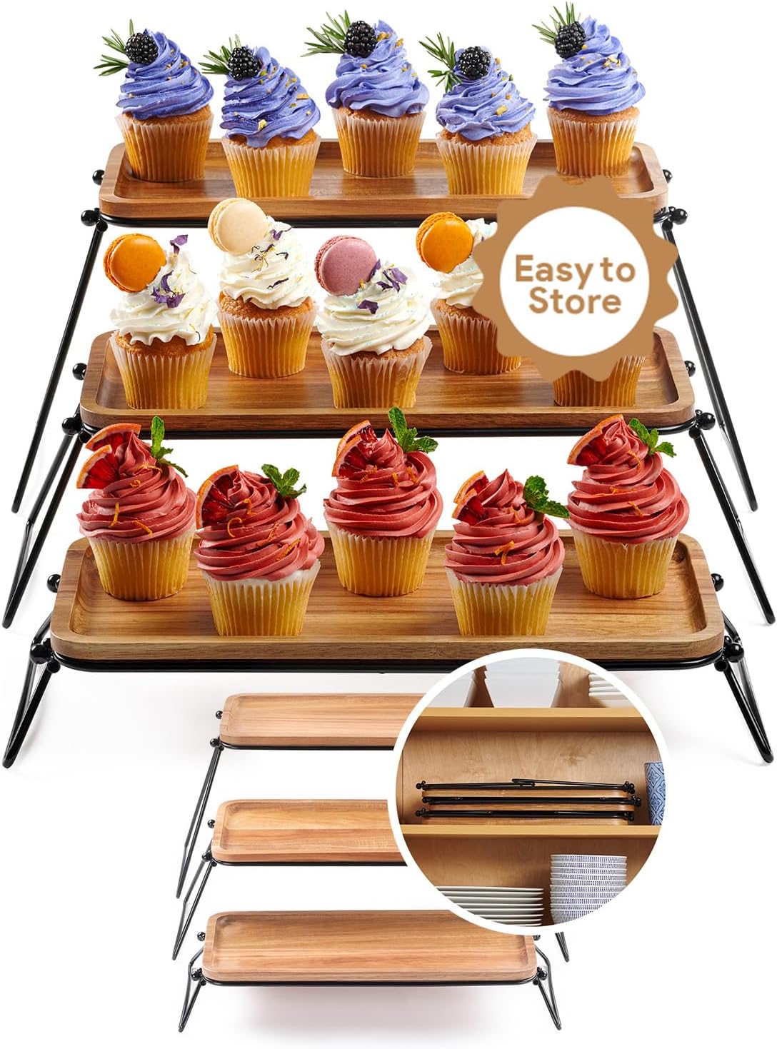 Amazon.com: FINESSY 3 Tier Serving Tray for Party Dessert and Appetizer ...