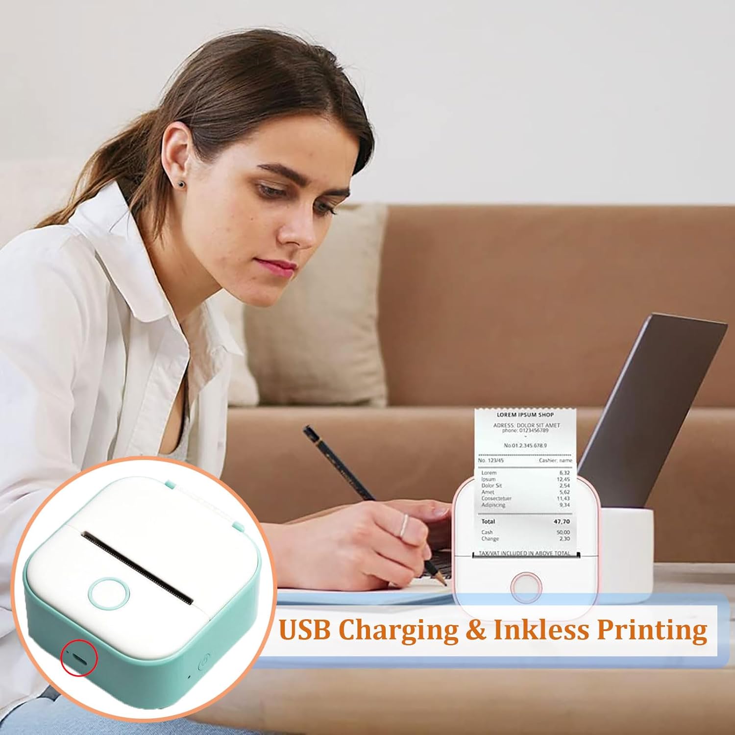 Sydry Impresora Doodle Dash, Note Buddy Doodle Dash, mini impresora portátil, impresora de ...